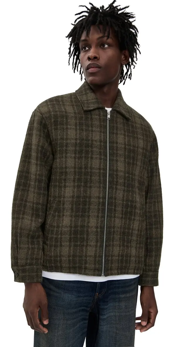 FRAME Padded Tweed Zip Jacket