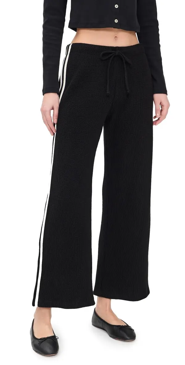 Donni. The Thermal Crop Stripe Pants - Jet