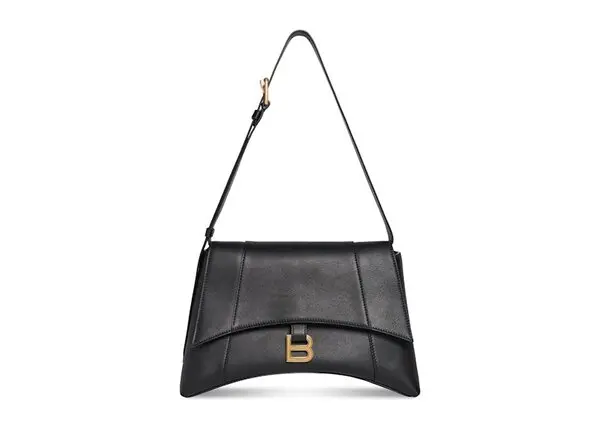 Balenciaga Downtown Medium Shoulder Bag - Black