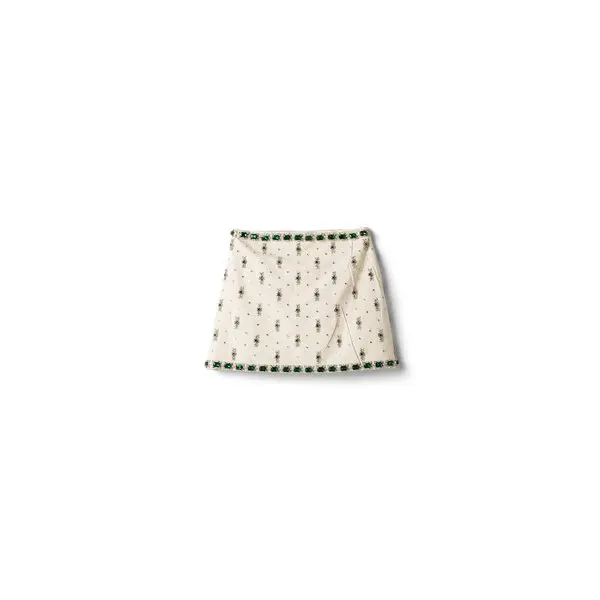 Miu Miu Embroidered Canvas Skirt