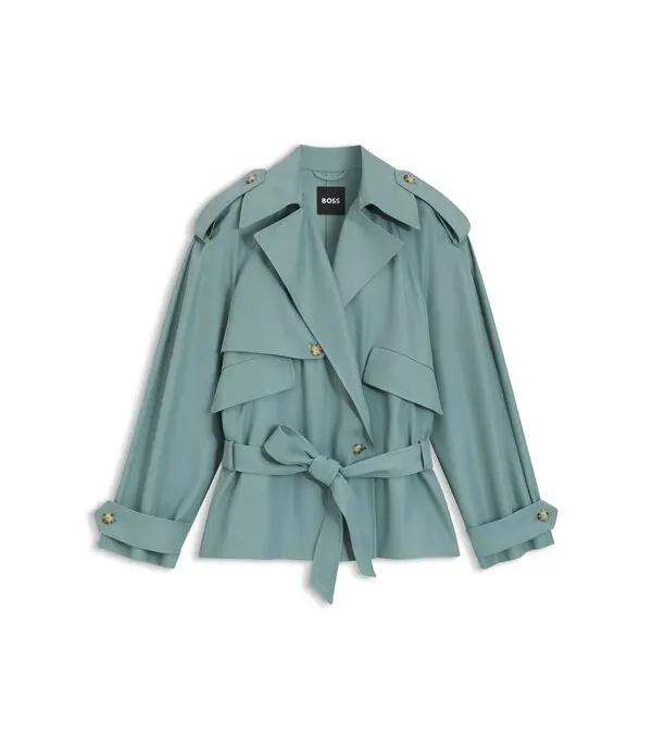 BOSS Relaxed-fit Drapey-twill Jacket - Blue