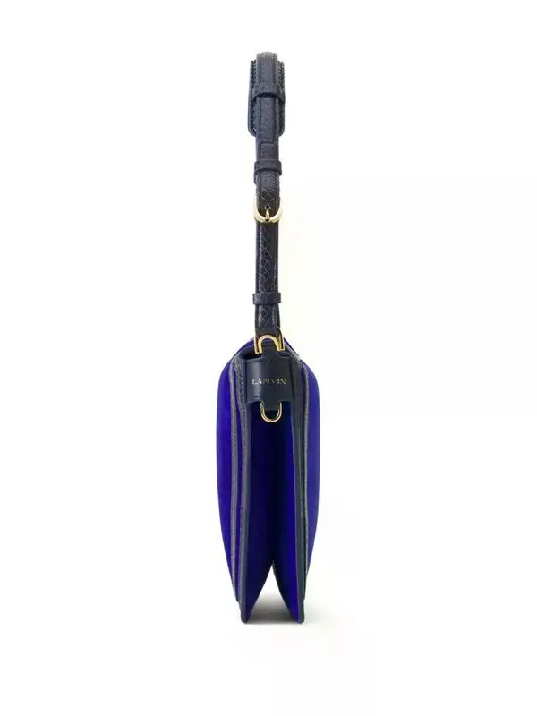 LANVIN Turnlock Goat Skin Shoulder Bag - Blue