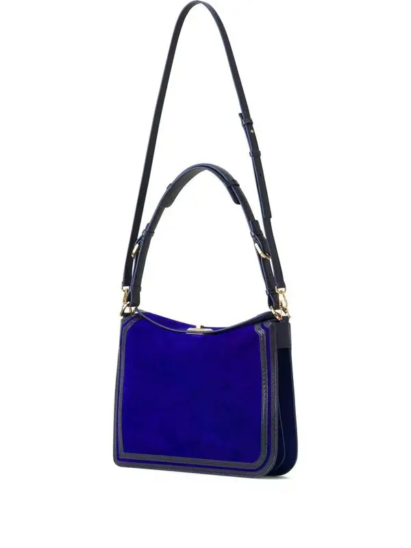 LANVIN Panelled Suede Shoulder Bag - Blue