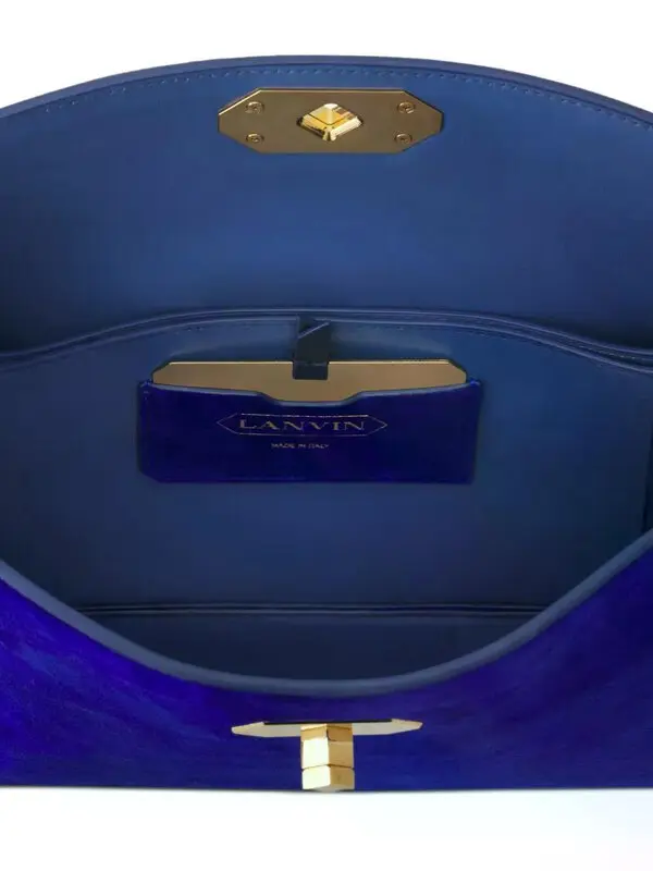LANVIN Panelled Suede Shoulder Bag - Blue