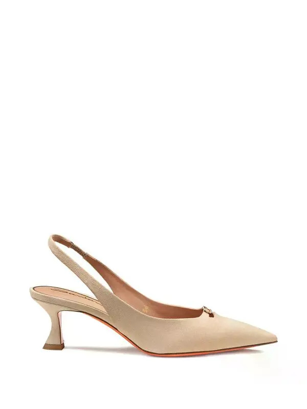 Santoni Buckle Slingback Pumps - Neutrals
