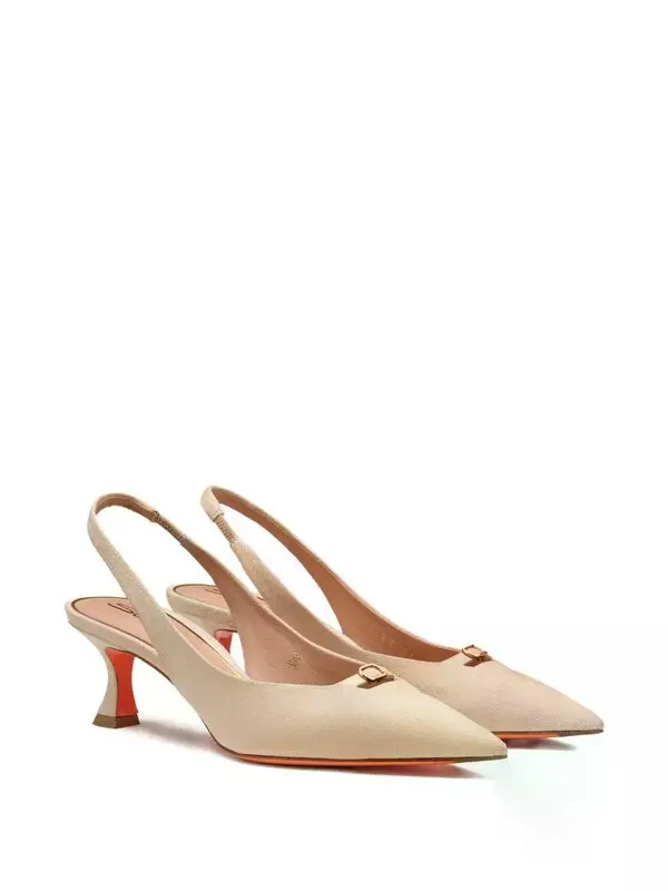 Santoni Buckle Slingback Pumps - Neutrals