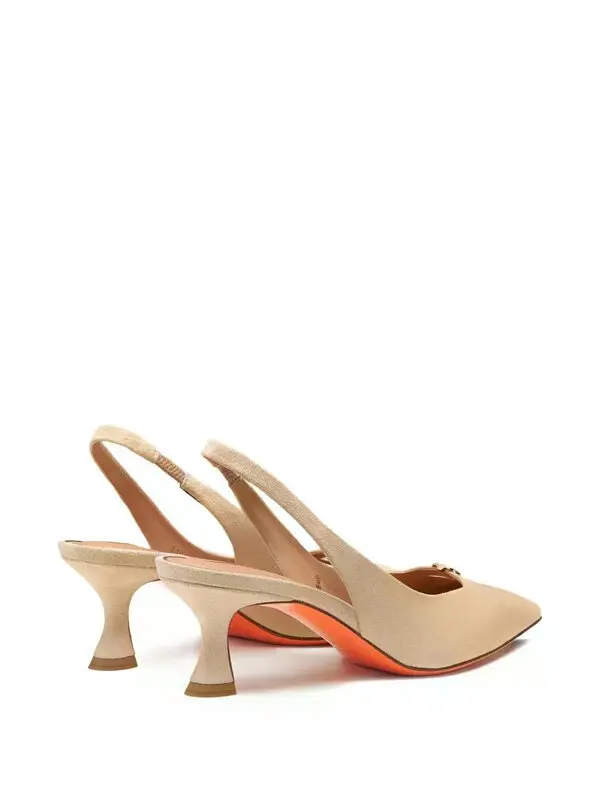 Santoni Buckle Slingback Pumps - Neutrals