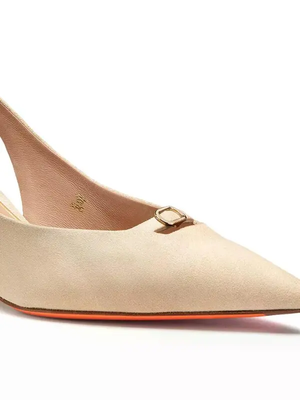 Santoni Buckle Slingback Pumps - Neutrals