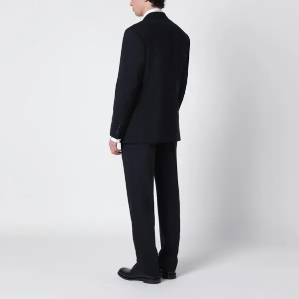 LARDINI Pinstripe Wool Single-breasted Suit - Blue