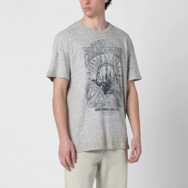 GOLDEN GOOSE Vintage-effect T-shirt With Print - Grey