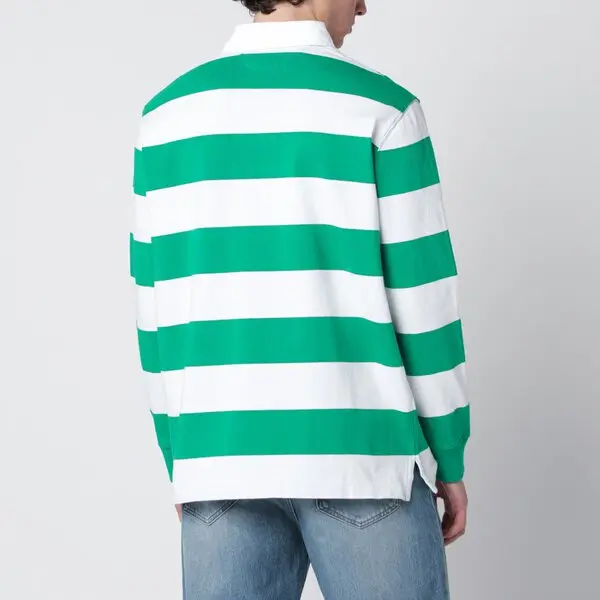 Polo Ralph Lauren White/ Striped Classic Fit Polo Shirt - Green