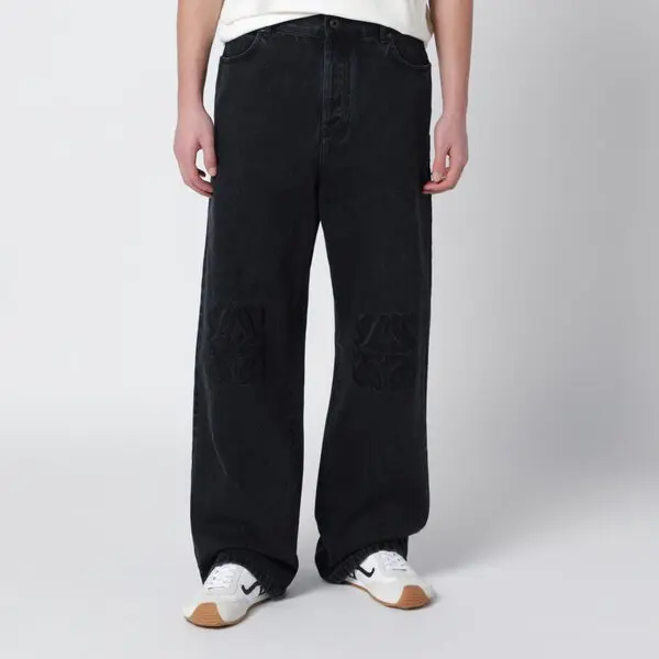 Loewe Wide-leg Anagram Jeans - Black