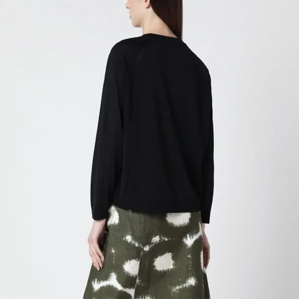 ROBERTO COLLINA Wool Crewneck Sweater - Black