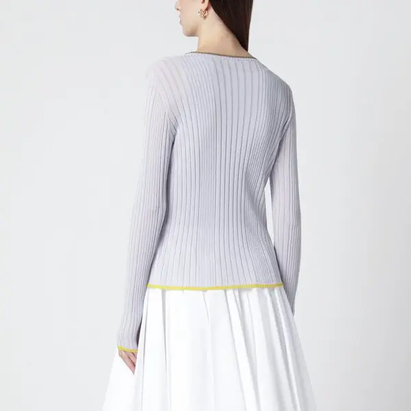 ROBERTO COLLINA Viscose Knit Cardigan With Gold Trim