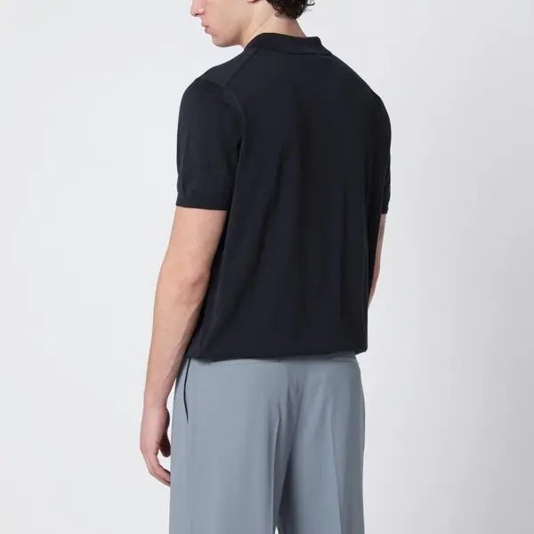 DRUMOHR Navy Cotton Polo - Blue
