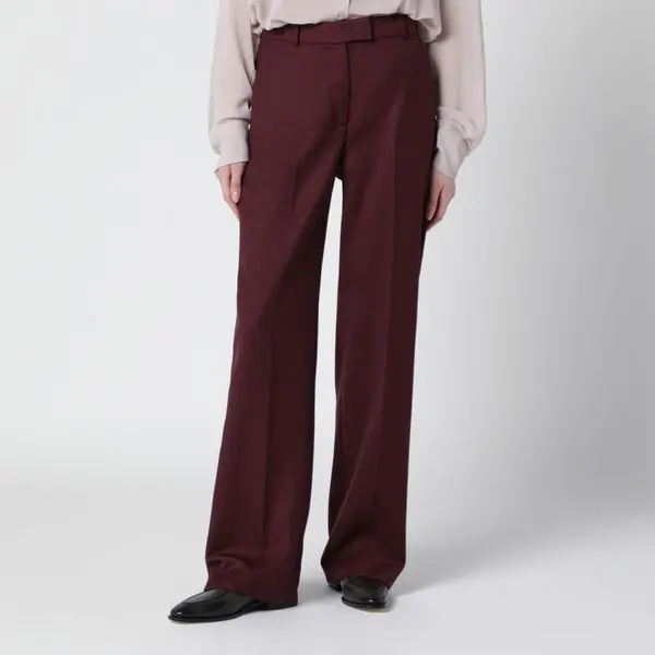 THE FRANKIE SHOP Lenora Wool-blend Trousers - Burgundy