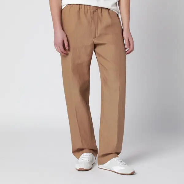 LARDINI Camel Linen Trousers