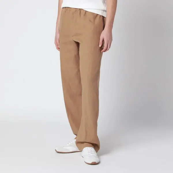 LARDINI Camel Linen Trousers