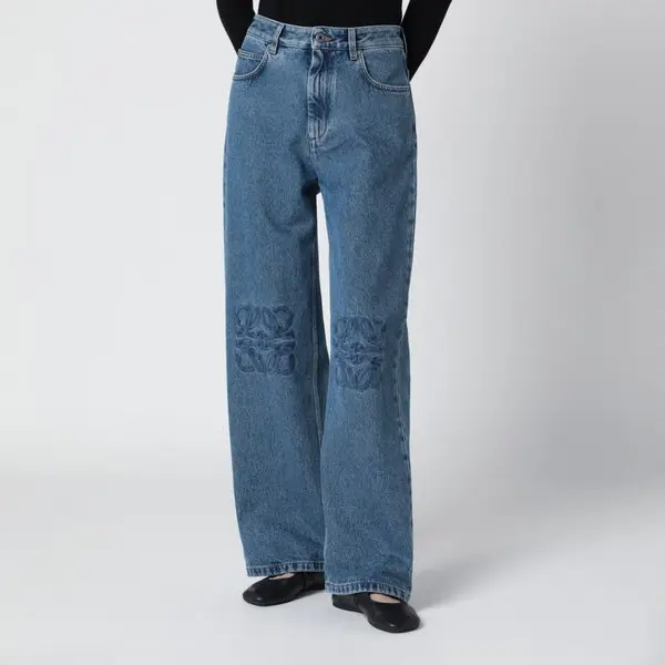Loewe Wide-leg Anagram Jeans - Blue