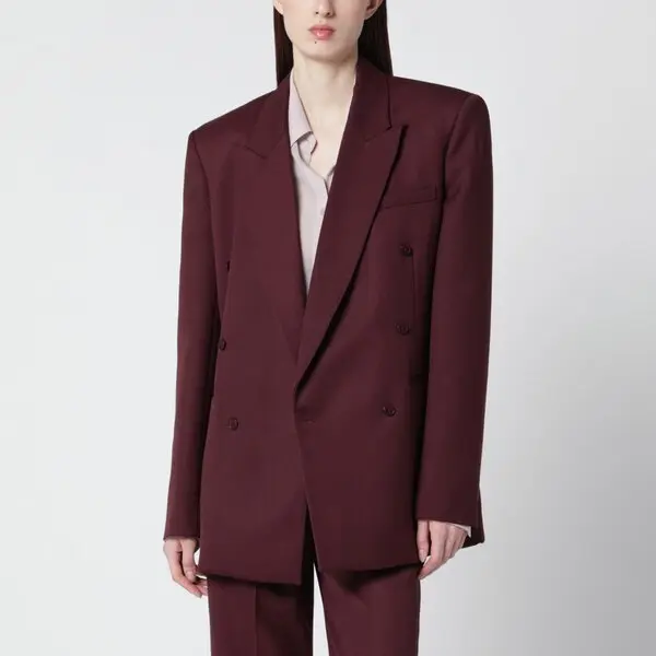 THE FRANKIE SHOP Monterey Structured Wool-blend Jacket - Burgundy