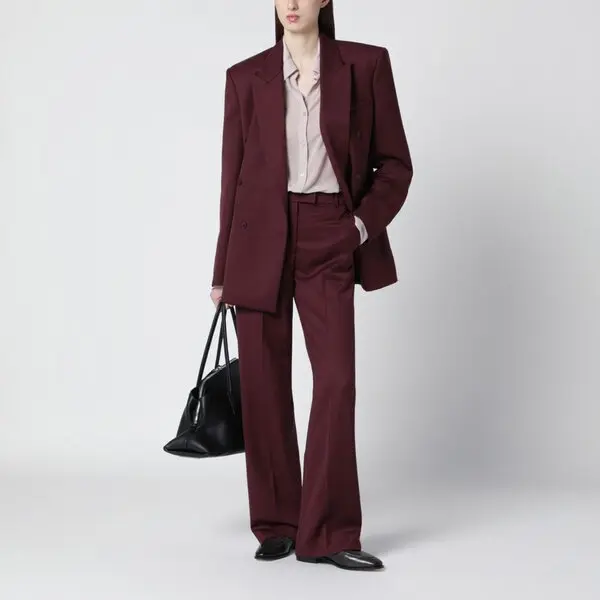 THE FRANKIE SHOP Monterey Structured Wool-blend Jacket - Burgundy