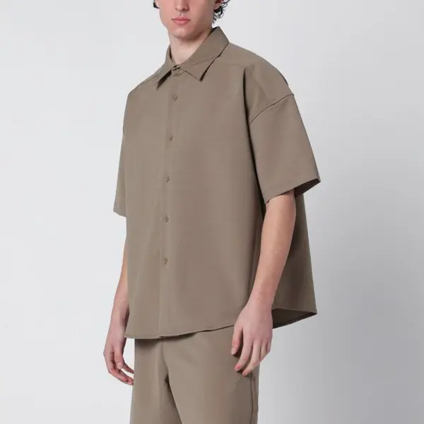 ENTIRE STUDIOS Beige Oversized Short-sleeve Shirt - Brown