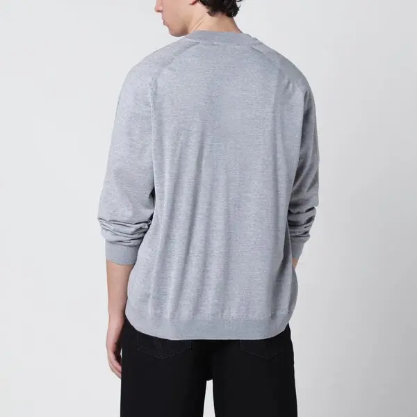 Maison Kitsuné Mélange Fox Head Wool Cardigan - Grey