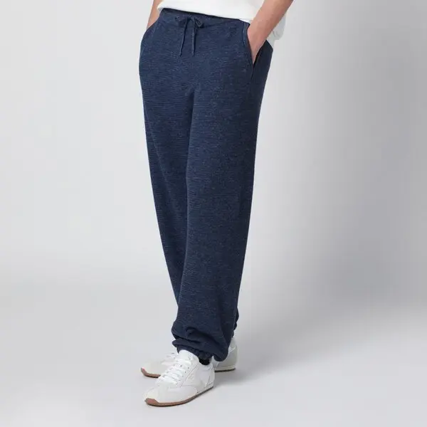 Loro Piana Gokarna Mélange Wool-blend Trousers - Blue
