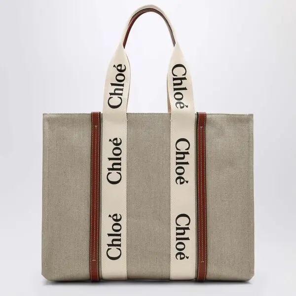 Chloé Large Woody Tote Bag - Beige