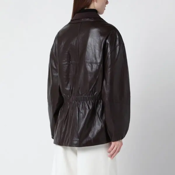 THE FRANKIE SHOP Plum Carnaby Leather Jacket