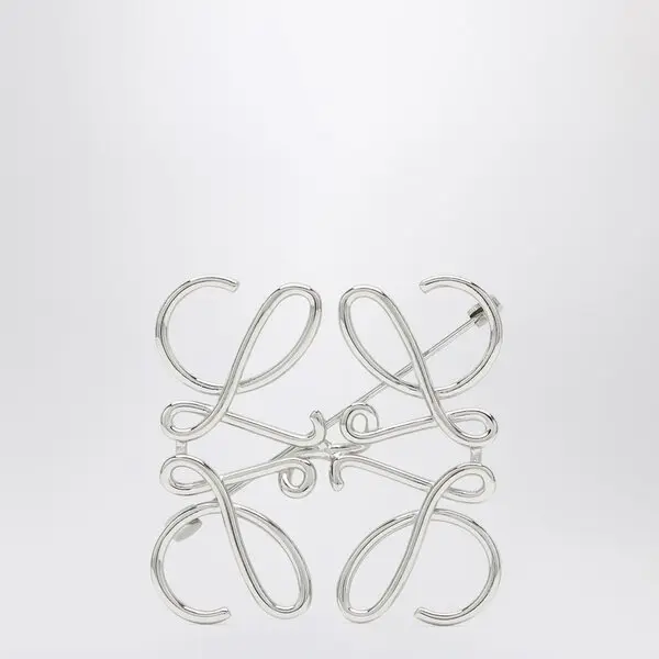 Loewe Anagram Brooch In Silver-tone - Metal