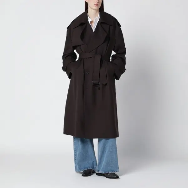 THE FRANKIE SHOP Dursley Wool-blend Trench Coat - Brown