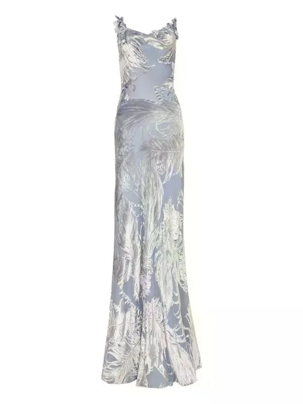 Oscar De La Renta Devoré-effect Velvet Gown