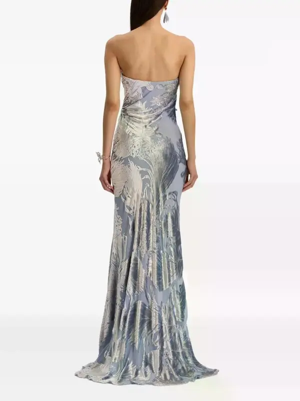 Oscar De La Renta Devoré-effect Velvet Gown