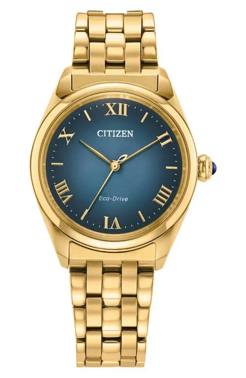 Citizen Classic Goldtone Bracelet Watch - Blue/goldone