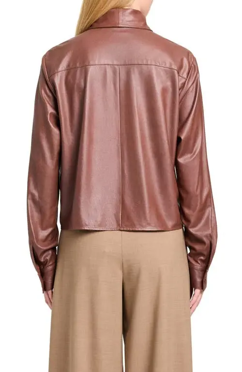 TWP Leather Tie-collar Button-up Shirt