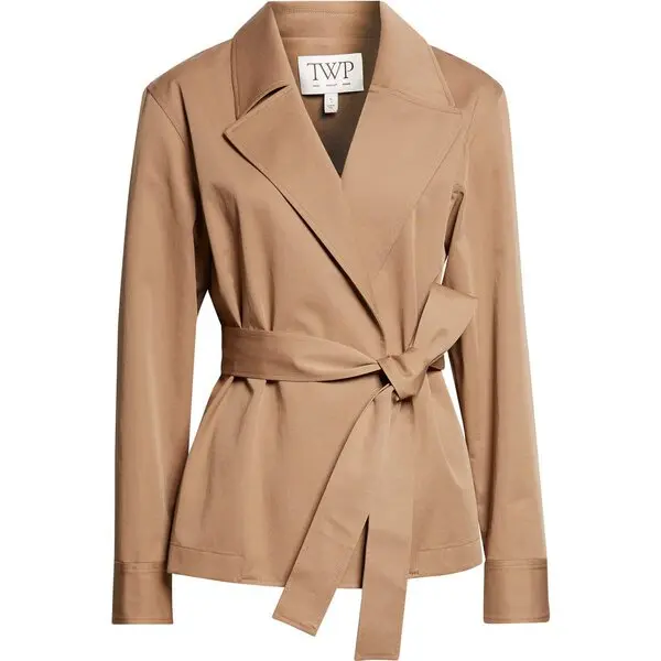 TWP Wrap Me Up Belted Cotton Coat - British Khaki