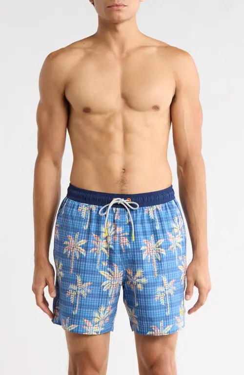 Tommy Bahama Naples Gingham Palms 6-inch Swim Trunks - Regal Blue
