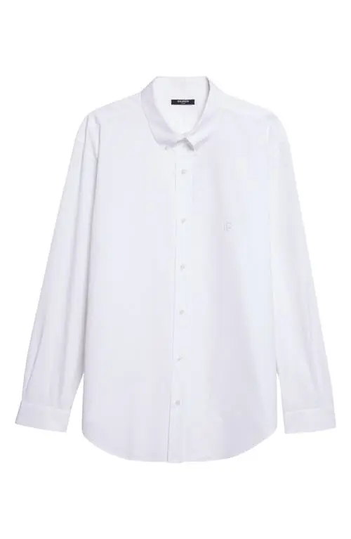 Balmain Cotton Poplin Button-down Shirt - Optical White