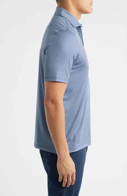 Johnston & Murphy Xc+™ Ace Micropattern Performance Golf Polo - Navy/white Gingham