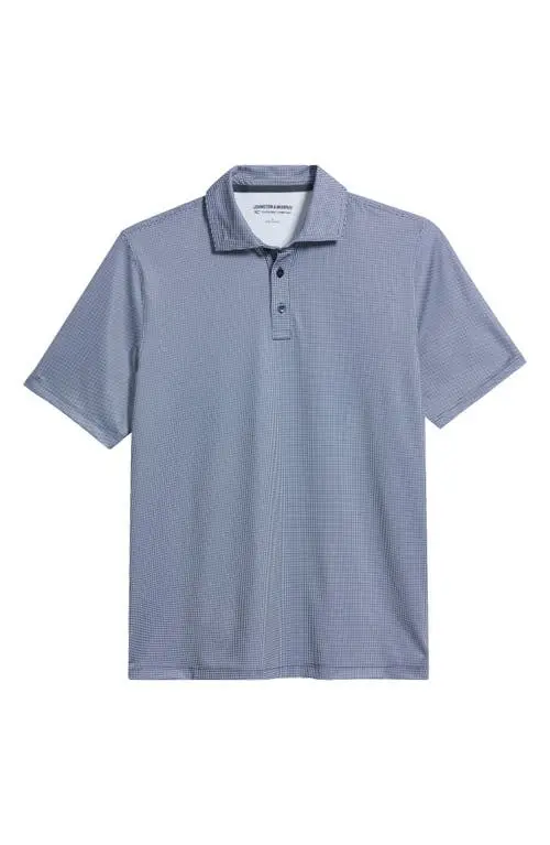 Johnston & Murphy Xc+™ Ace Micropattern Performance Golf Polo - Navy/white Gingham