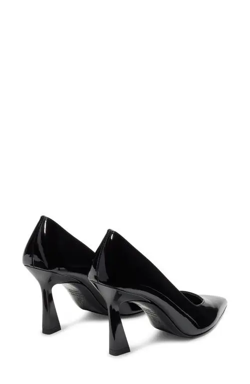 STUART WEITZMAN Vinnie 85 Patent Leather Pointed Toe Pump - Black