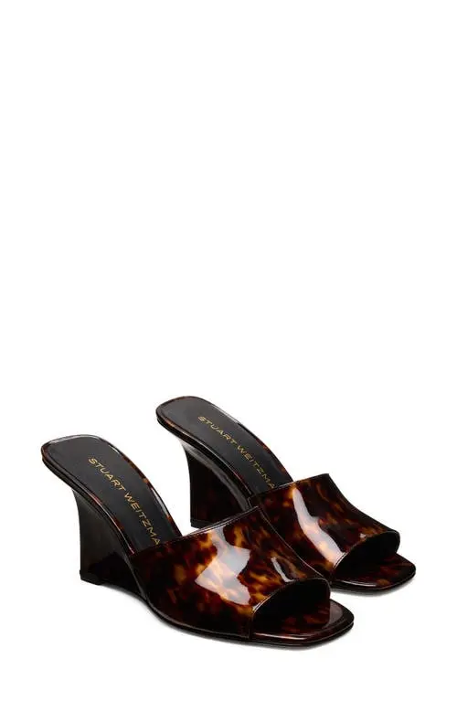 STUART WEITZMAN Vinnie 85 Patent Leather Wedge Mule - Classic