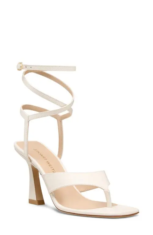 STUART WEITZMAN Vinnie 85 Wrap Sandal - Cream