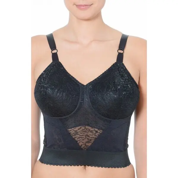 RAGO Longline Wireless Shaping Bra With Expandable Cups - Black