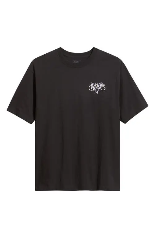 VANS Prickles Logo Cotton Graphic T-shirt - Black