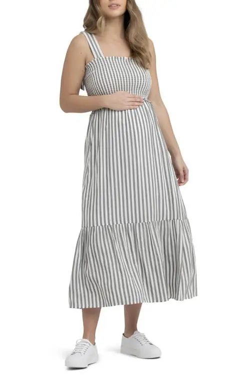 RIPE MATERNITY Ollie Smocked Dress - Black/white