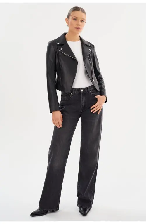 LAMARQUE Fitted Faux Leather Jacket - Black