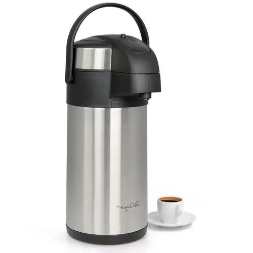 MEGACHEF 3.17 Quart Stainless Steel Vacuum Body Pump Cap Air Pot - Silver