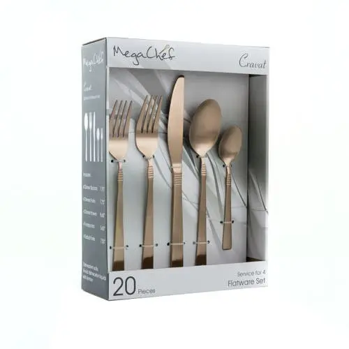 MEGACHEF Cravat 20 Piece Flatware Utensil Set - Matte Rose